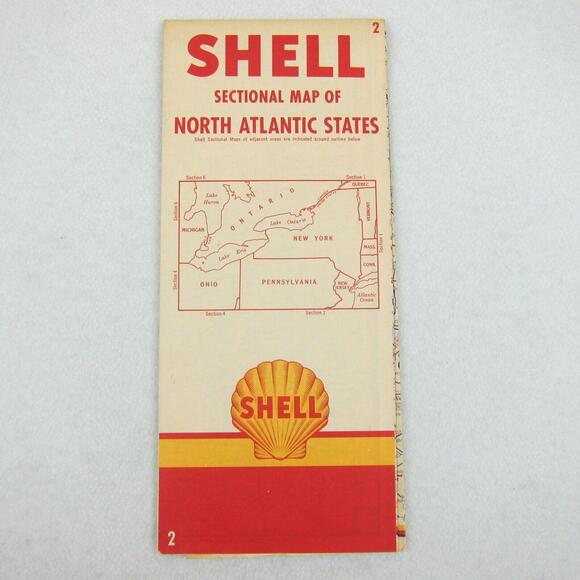Other | Vintage Shell Gas Oil Folding Road Map North Atlantic States ...